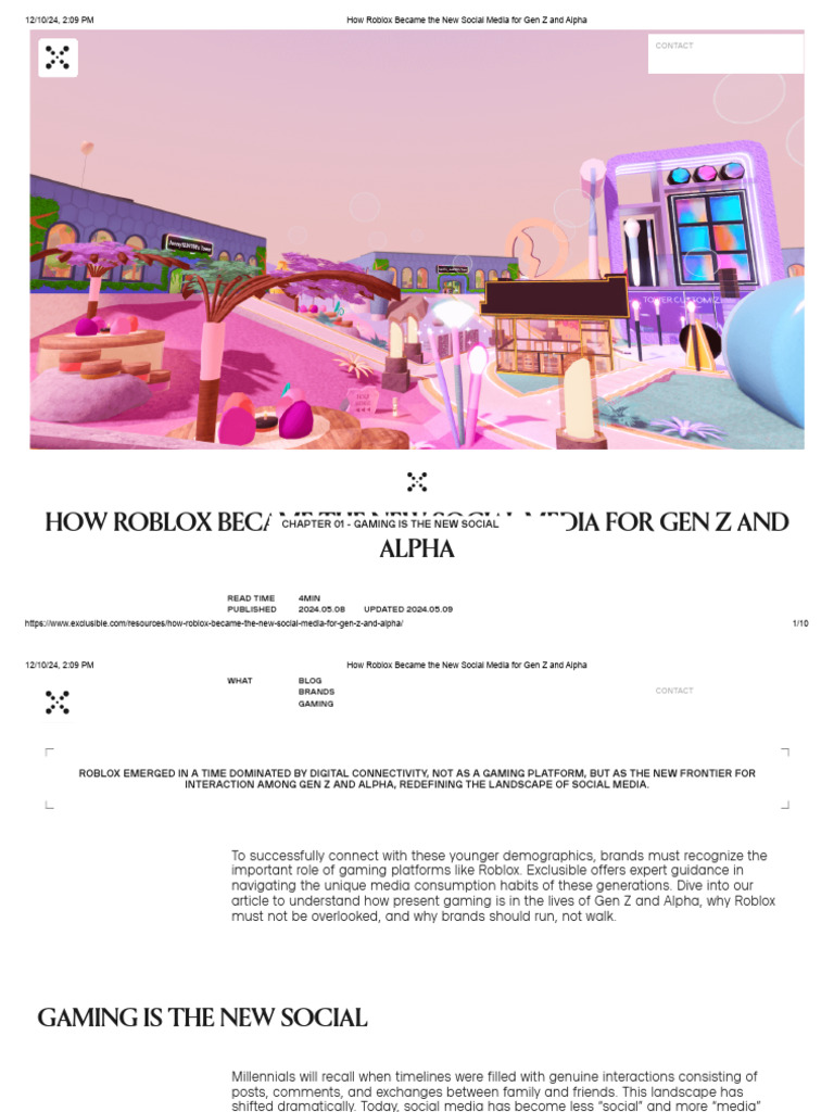How Roblox Became The New Social Media For Gen Z and Alpha | PDF ...