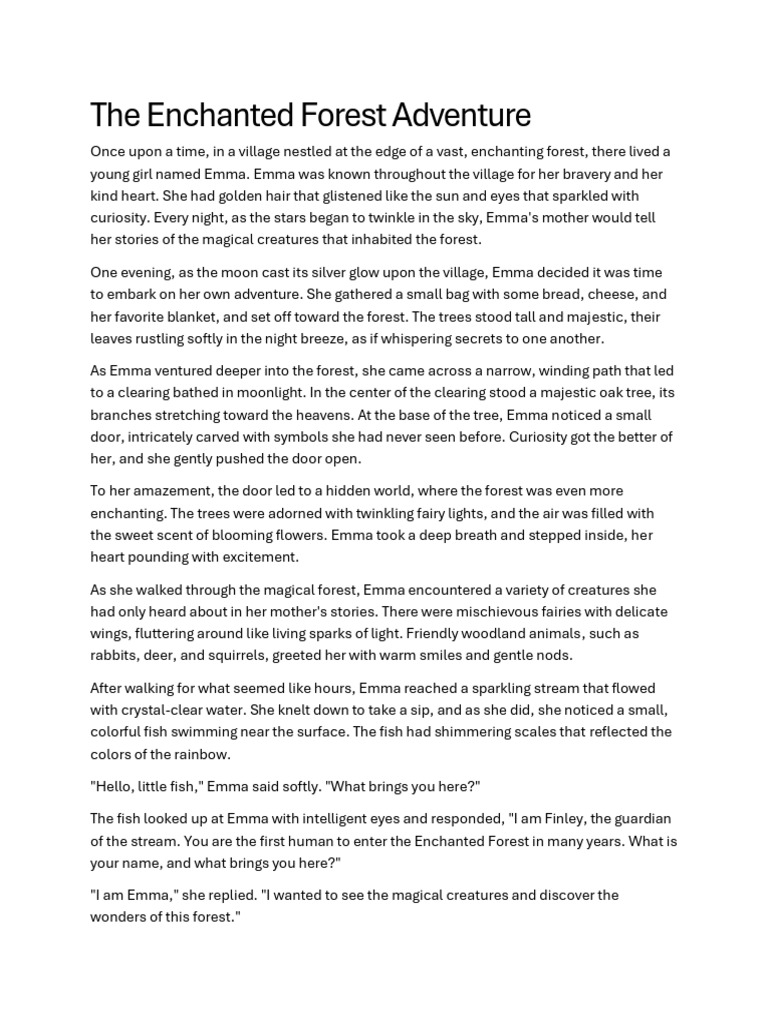 Enchanted Forest Adventure Tale | PDF | Trees