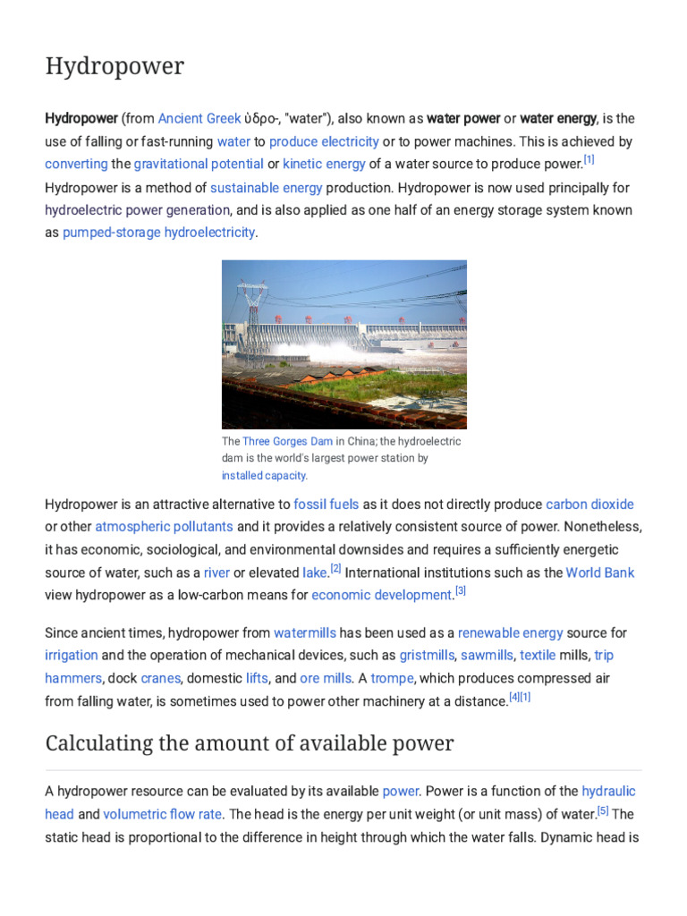 Hydropower: Sustainable Energy Insights | PDF | Hydropower ...