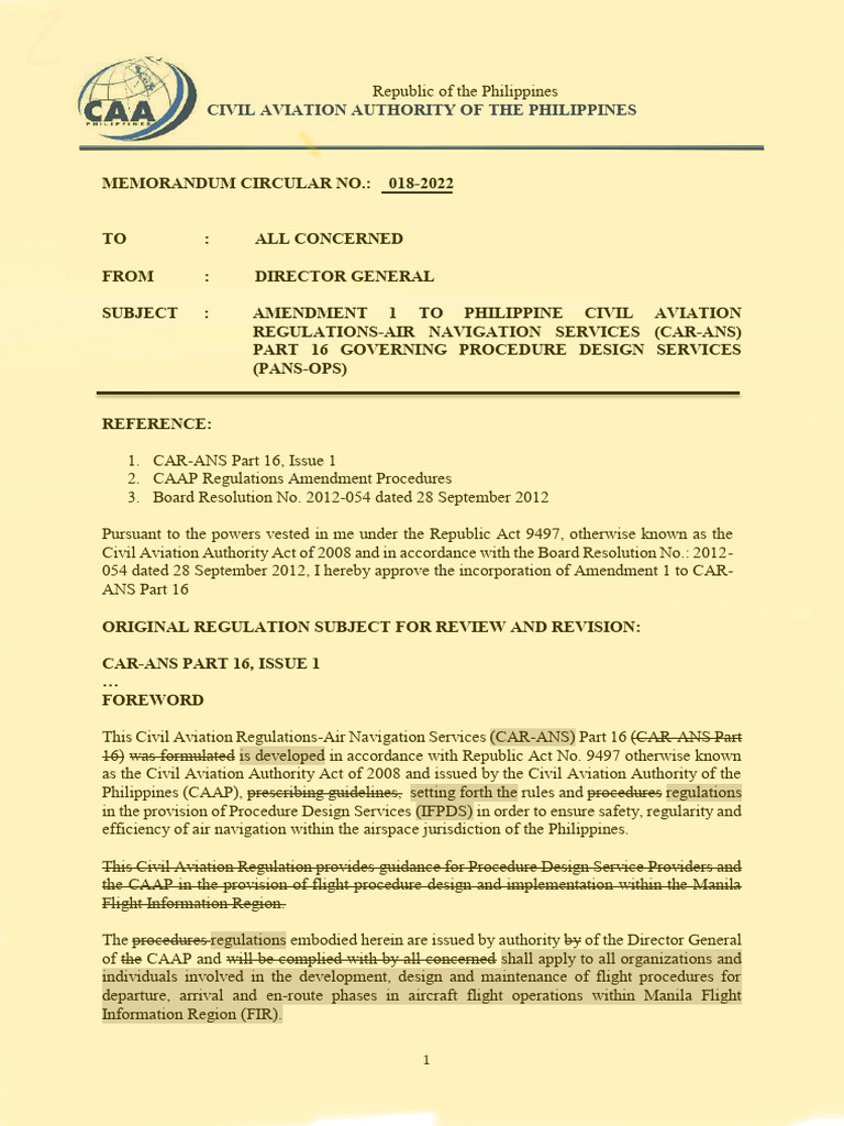 MC 18-2022-Amendment-1-to-Philippine-Civil-Aviation-Regulations-Air-Navigation-Services-CAR-ANS ...