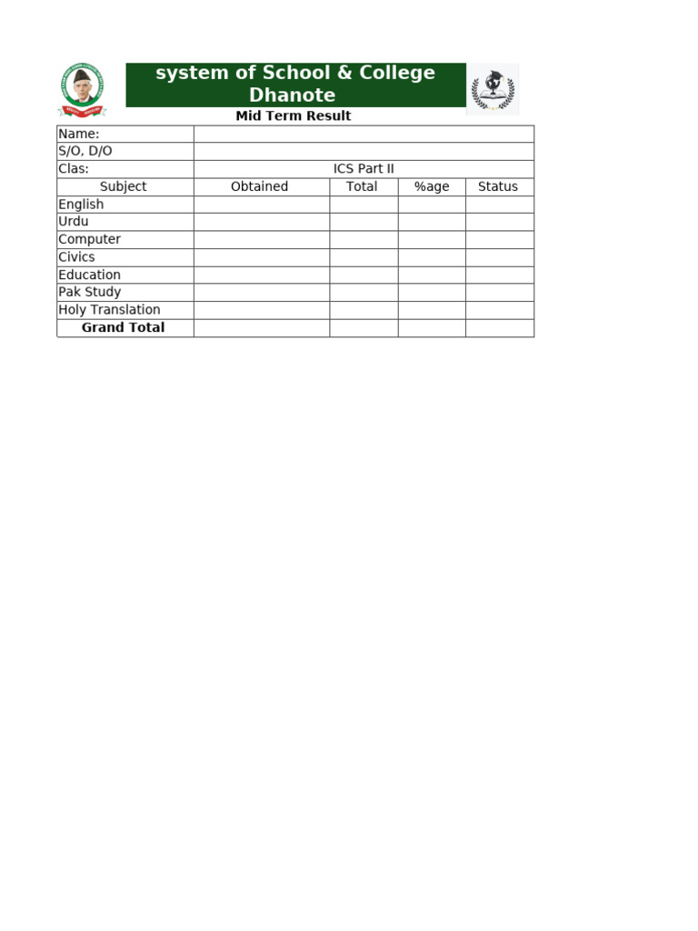 ICS Result Card | PDF