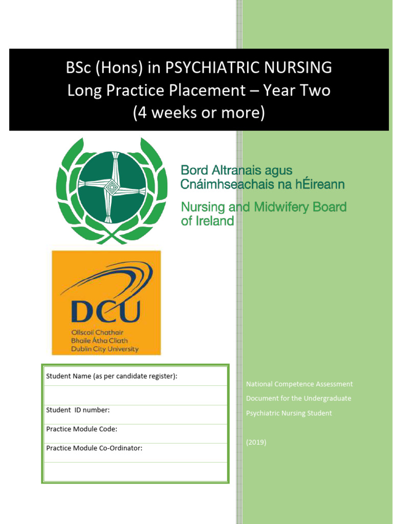 Year 2 Mental Health Core Placement (4 Weeks or More) | PDF | Nursing ...
