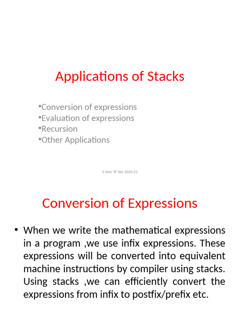6applications of Stacks | PDF | Computer Science | Computer Programming