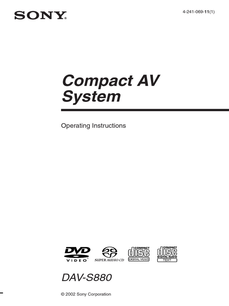 Dav s880 | PDF | Compact Disc | Dvd