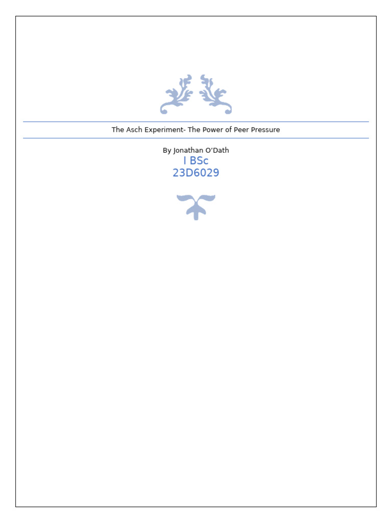 The Power of Peer Pressure | PDF | Conformity | Experiment