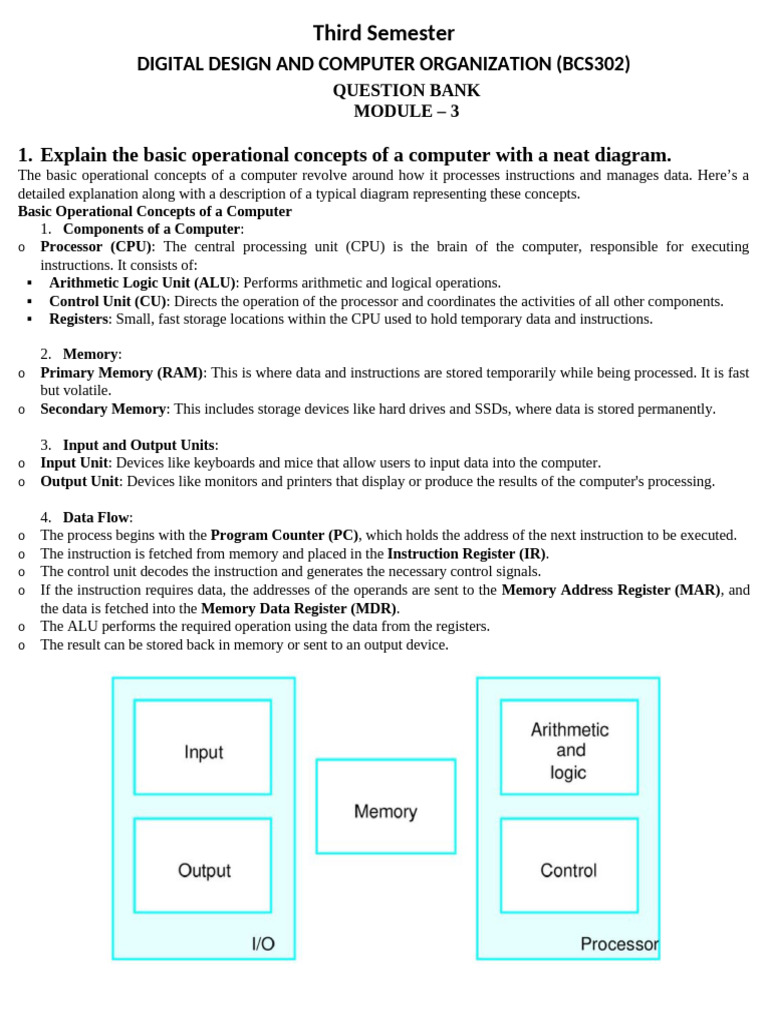 Question - Bank - Answers - 3 N 4 | PDF | Input/Output | Computer Data ...