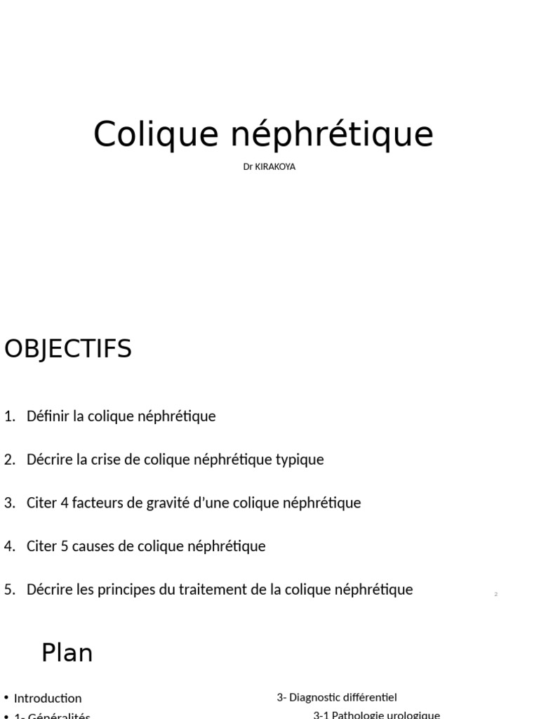 Comprendre la colique néphrétique | PDF | Médecine clinique | Maladies ...