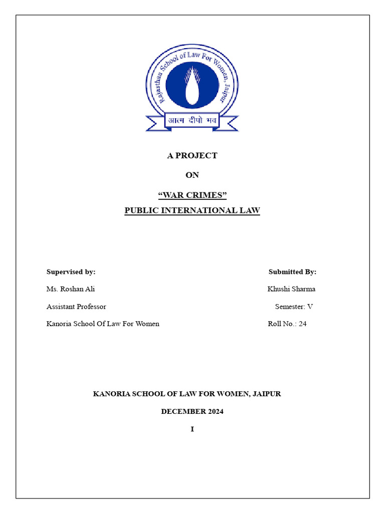 A PROJECT ON PIL (1) | PDF | Genocides | Crimes Against Humanity