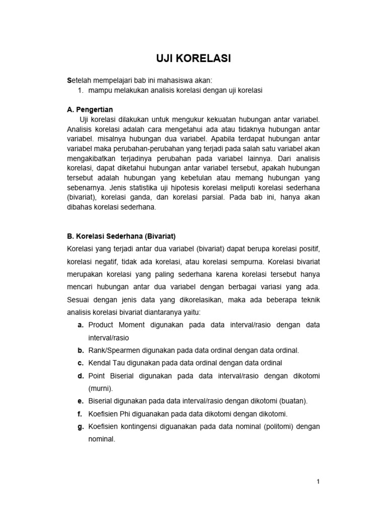 Uji Korelasi | PDF