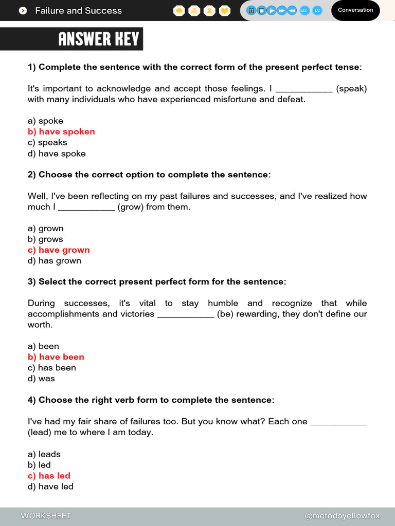 ANSWER KEY Worksheet Failure and Success | PDF | Social Psychology