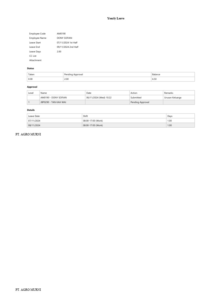 Leave Record1 | PDF