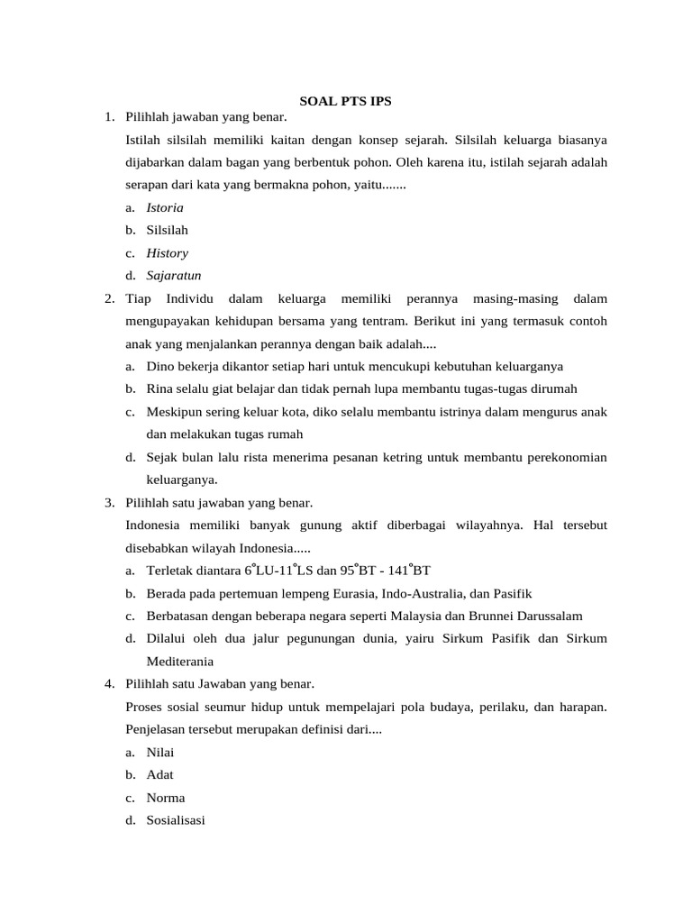 Soal PTS Ips | PDF