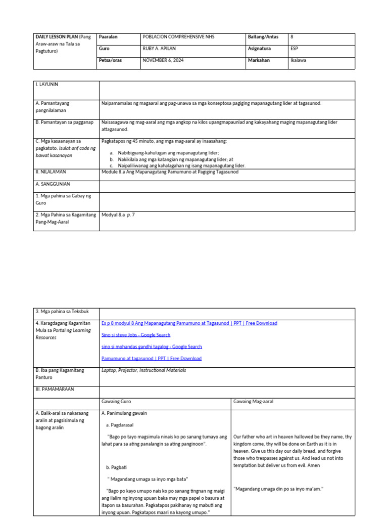 Dlp Esp8 Final. Apilan | PDF