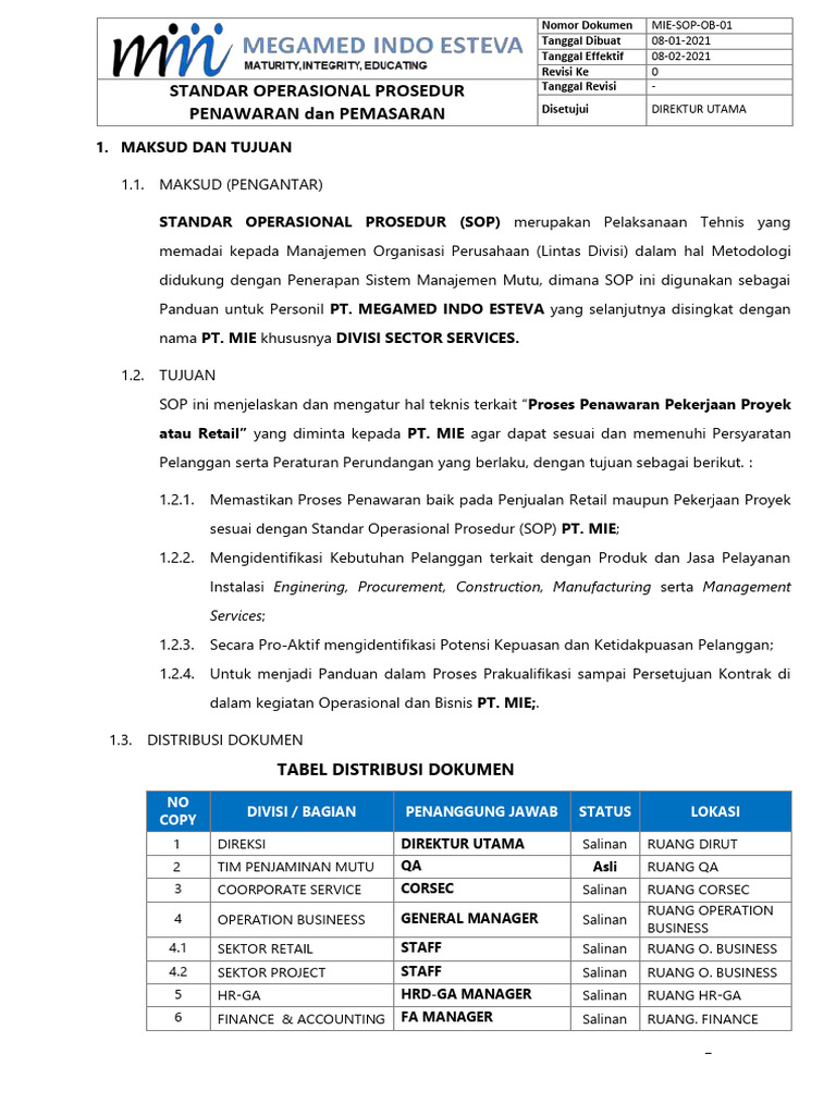 Mie Sop Ob 01 - Penawaran | PDF