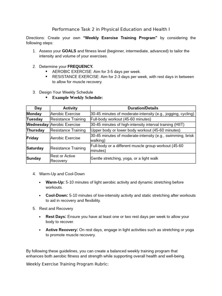 Performance Task 2 in Physical Education and Health I | PDF | Strength ...