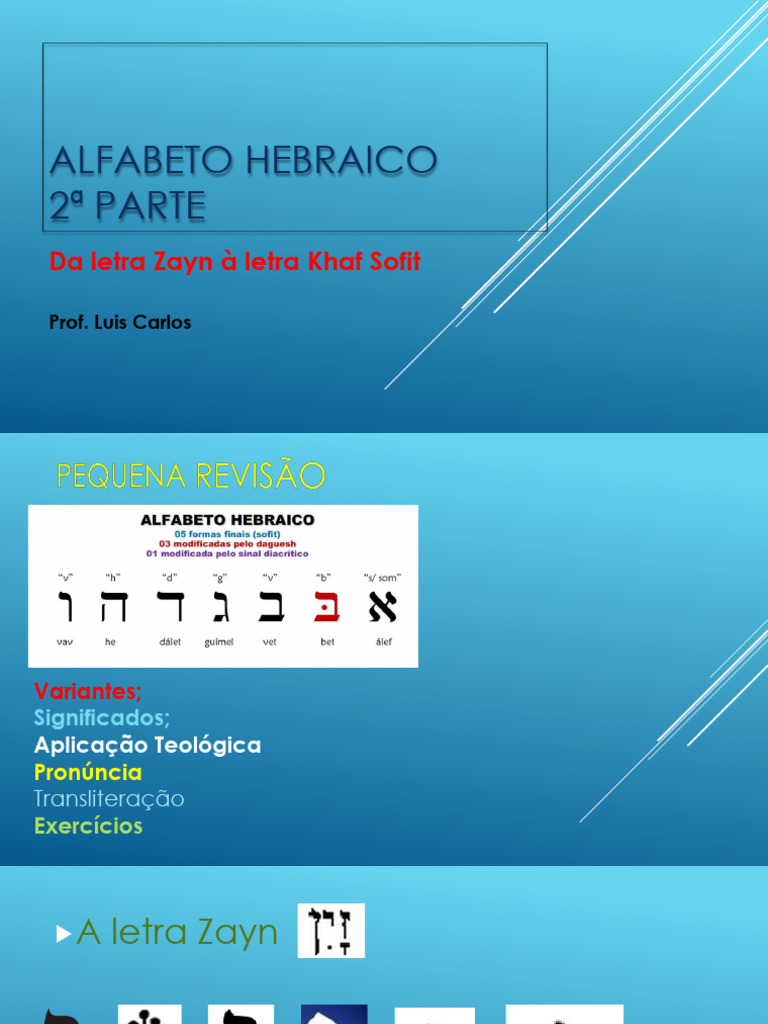 Letras Hebraicas: Zayn a Khaf Sofit | PDF | Bíblia | Jesus
