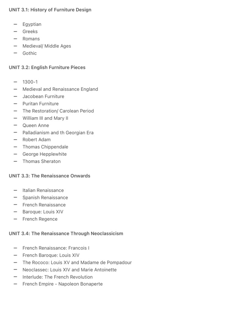 History of Furniture Design | PDF