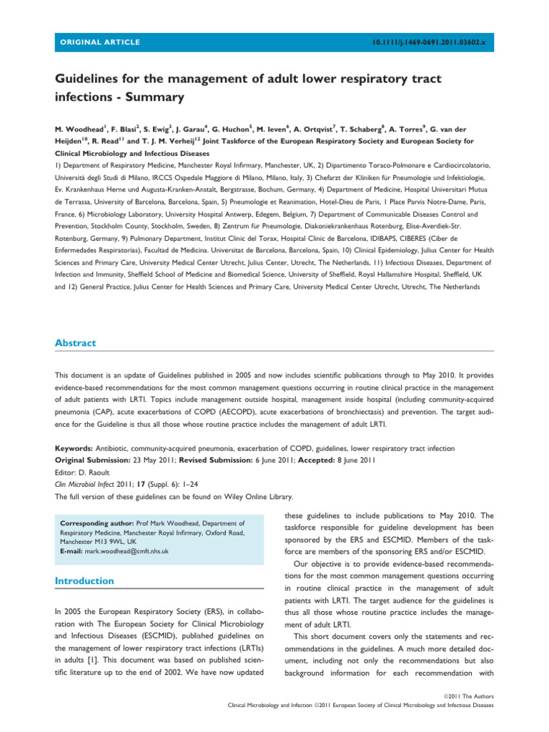 European CAP | PDF | Pneumonia | Infection