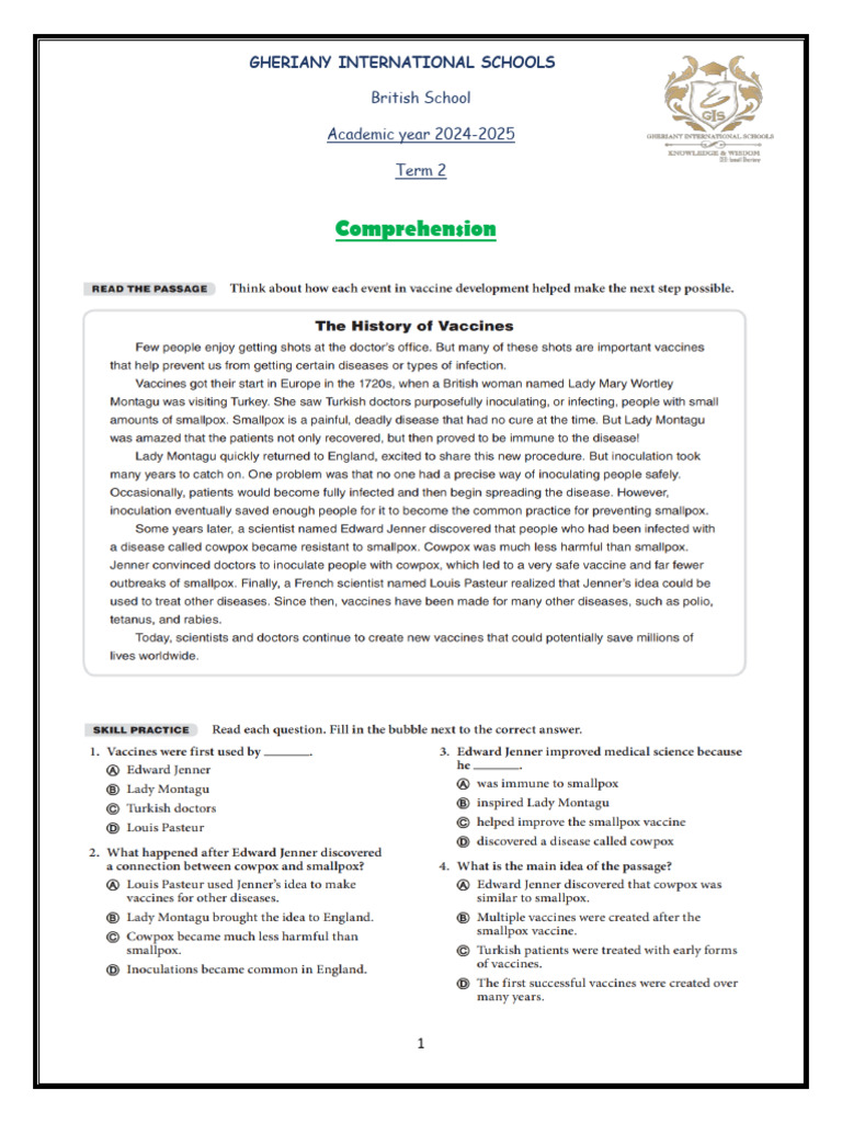 Gheriany International Schools Term 2 Guide | PDF