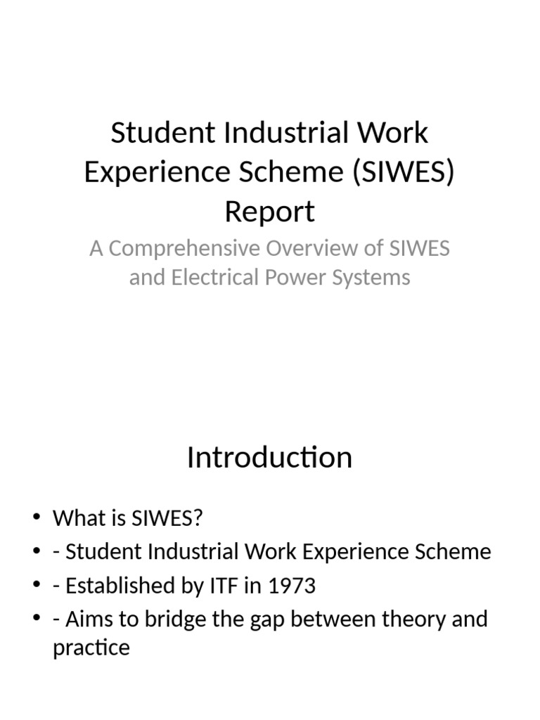 SIWES Report on Electrical Power Systems | PDF