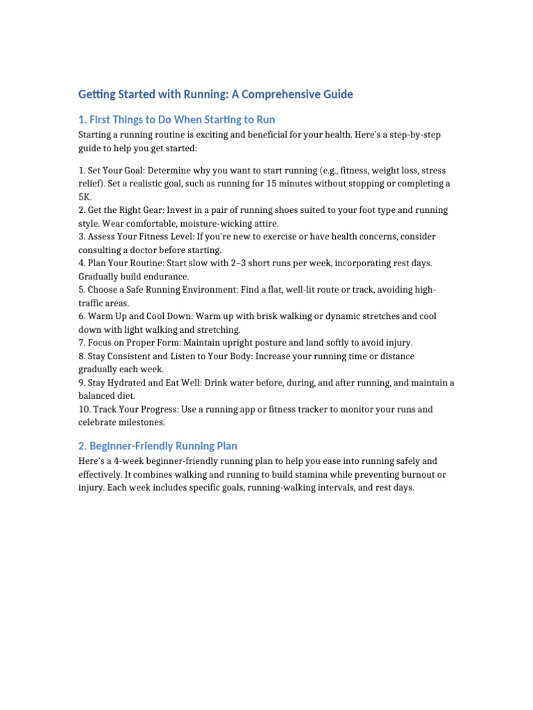 Running Starter Guide and Exercises | PDF | Foot | Knee