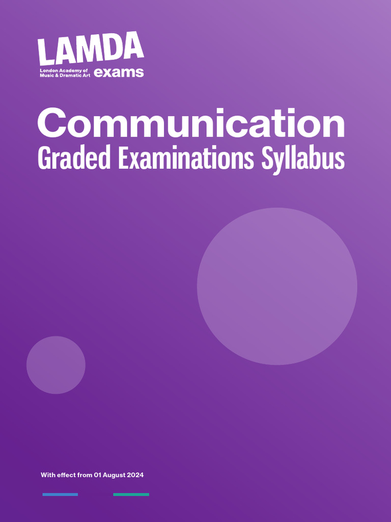 LAMDA Communication Exams Syllabus 2024 | PDF | Learning | Poetry