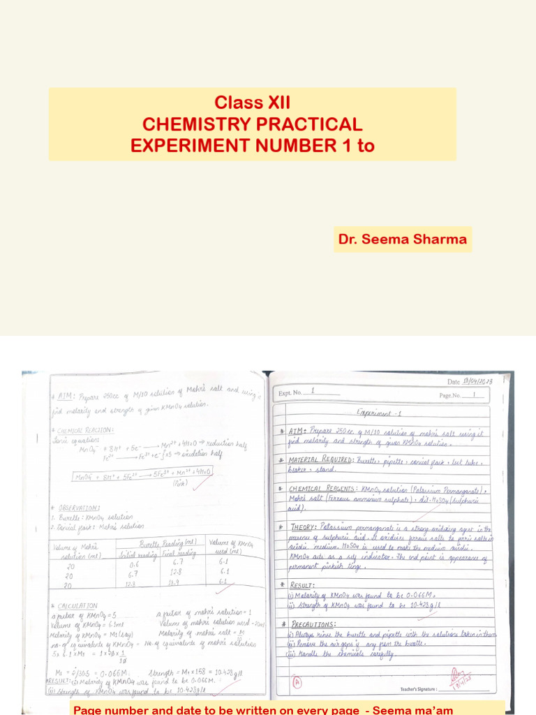 Chemistry Practical 1-18 | PDF