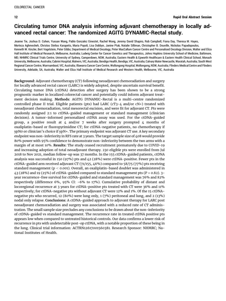 Agitg Dynamic-Rectal Study, Asco Gi, Abstr. | PDF | Colorectal Cancer ...