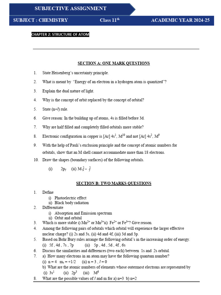 2 Atomic Structure Pdf Atomic Orbital Electron