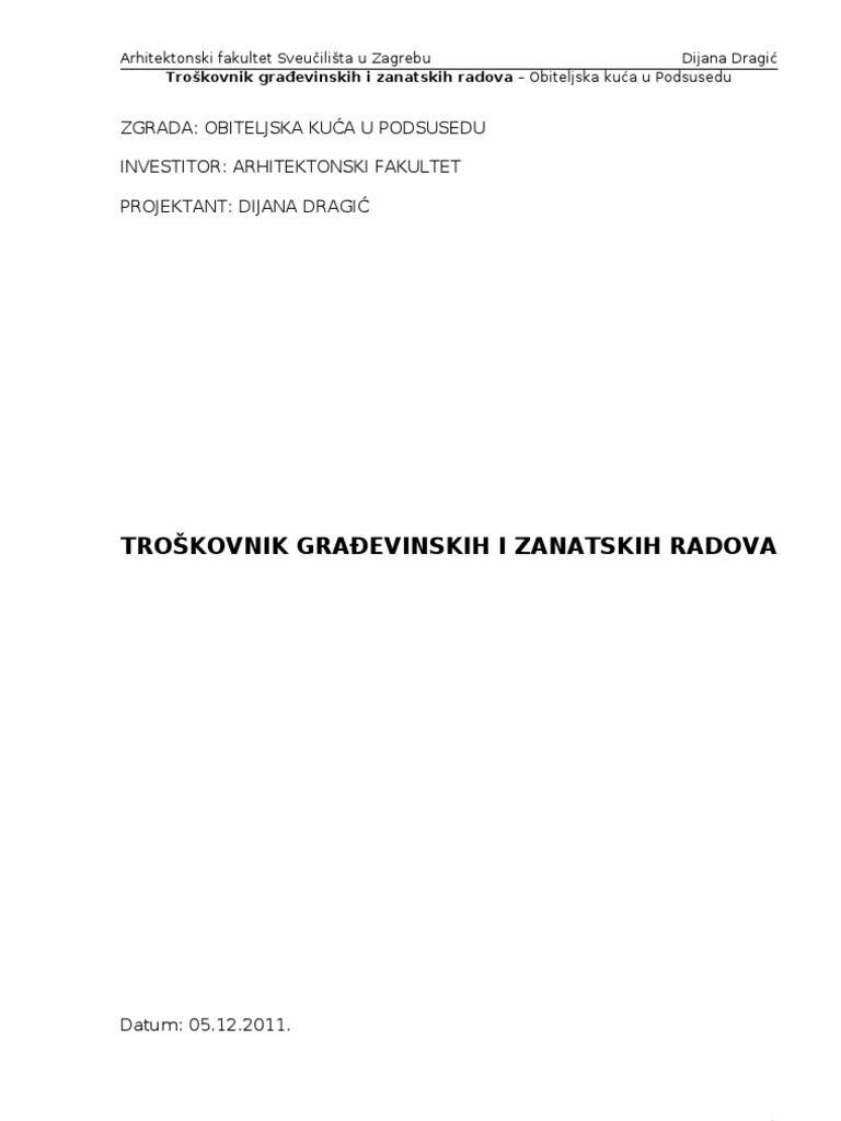 Troskovnik Pog | PDF