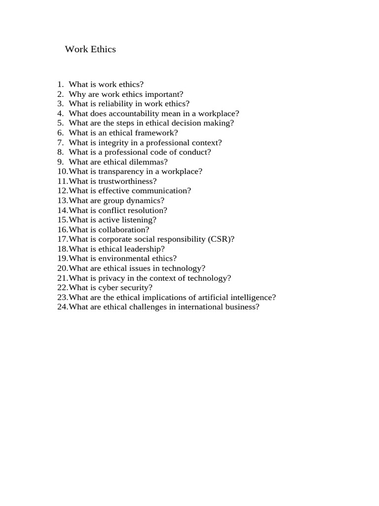 Understanding Work Ethics Essentials | PDF