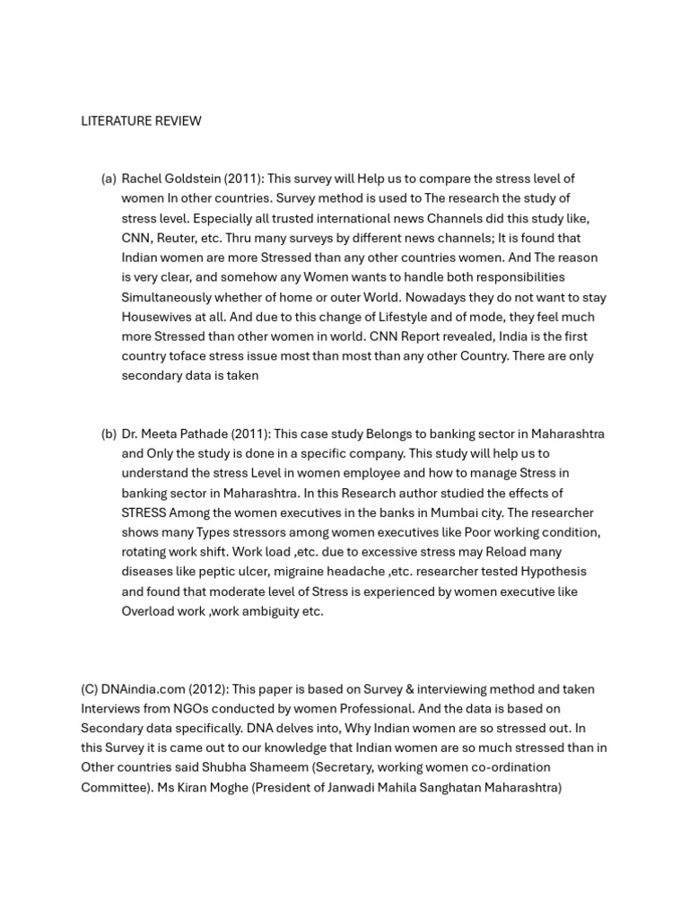 Sneha Project 20251 | PDF | Stress (Biology) | Sexism