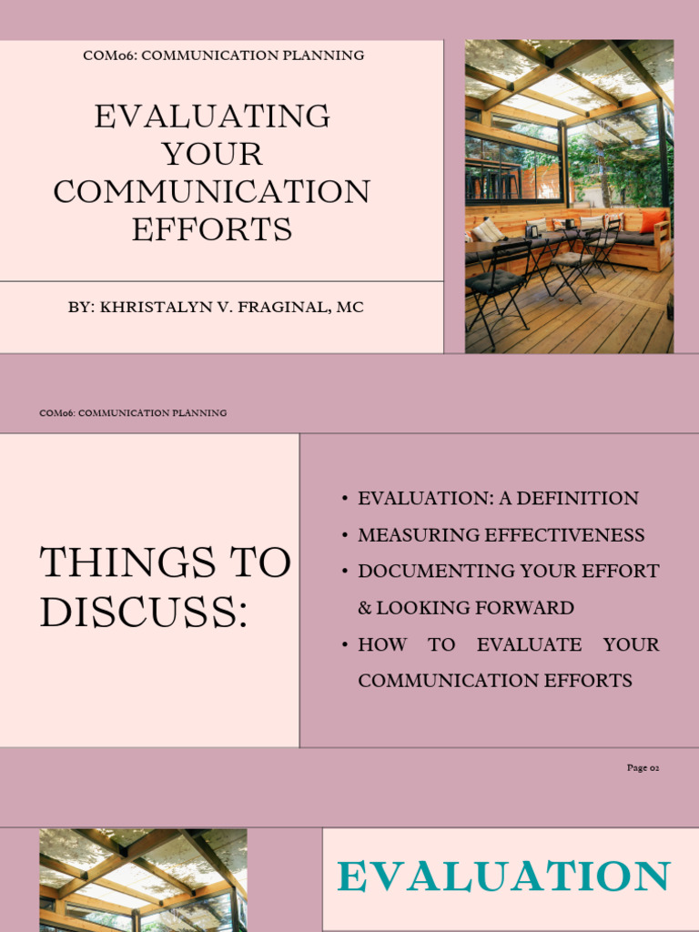 EVALUATING YOUR COMMUNICATION EFFORTS | PDF | Communication | Evaluation