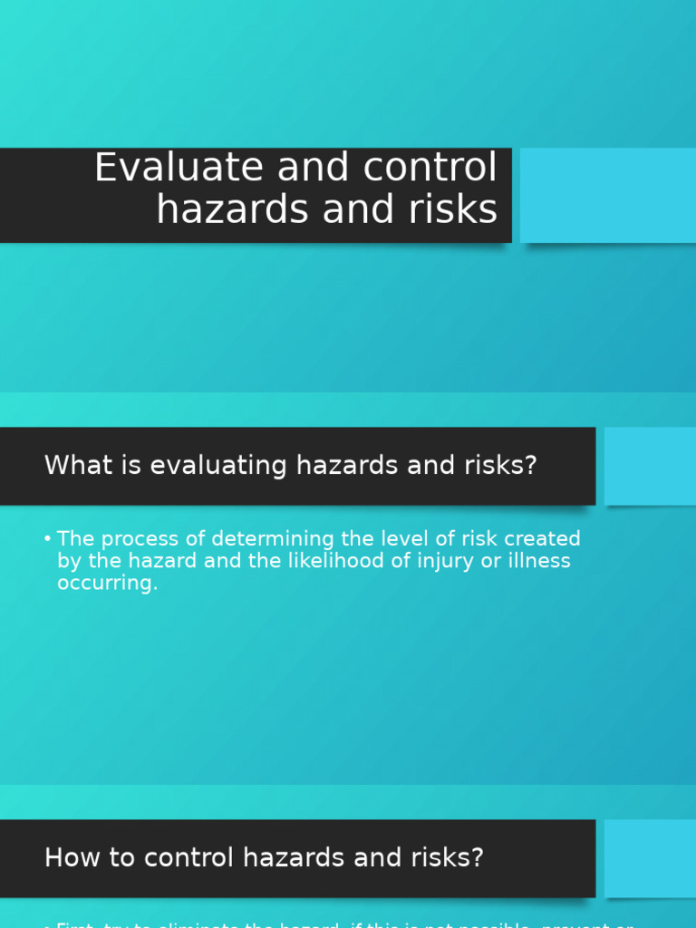 WK5Evaluate and control hazards and risks | PDF | Personal Protective Equipment | Working Conditions