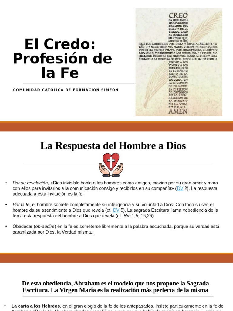 La Fe y el Credo en la Comunidad Católica | PDF | Trinidad | Fe