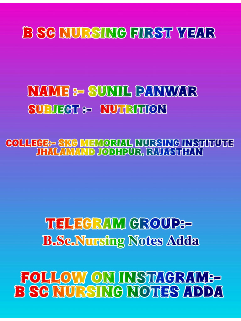 Nutrition Handwriting Notes | PDF