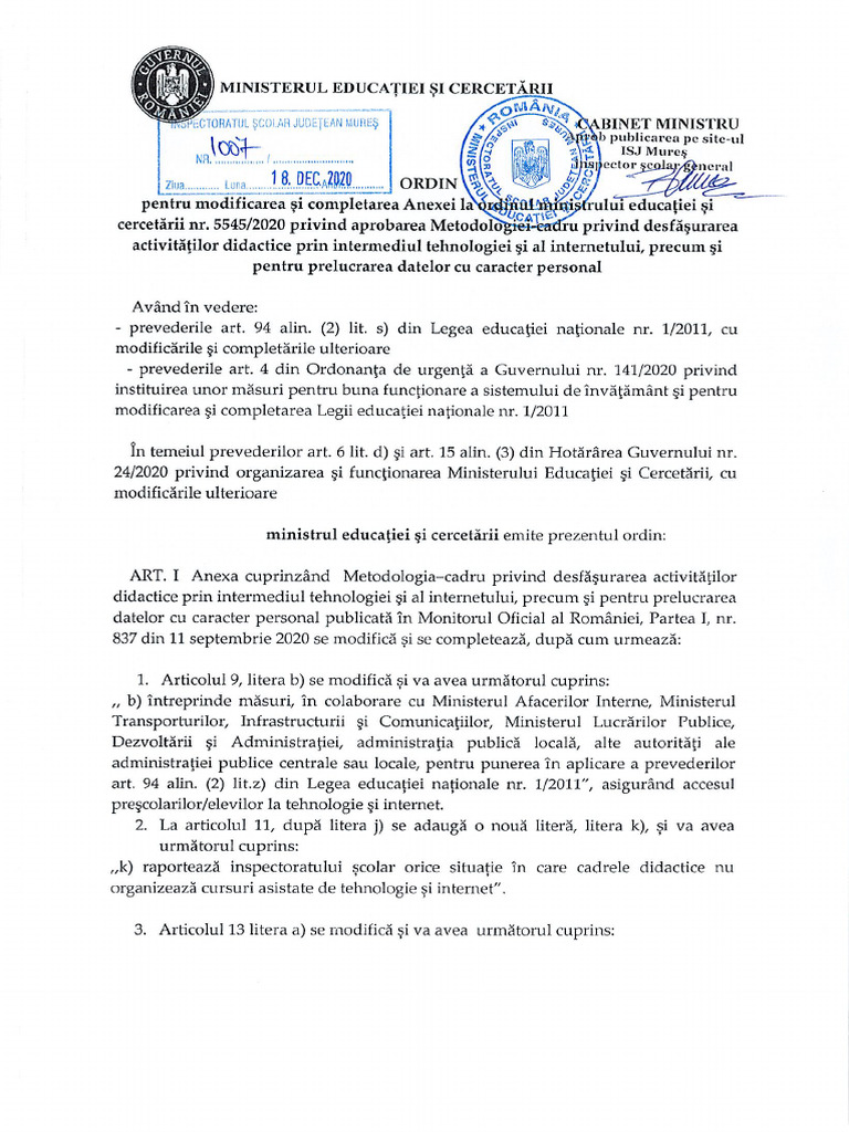 Modificare Ordin 5545 | PDF
