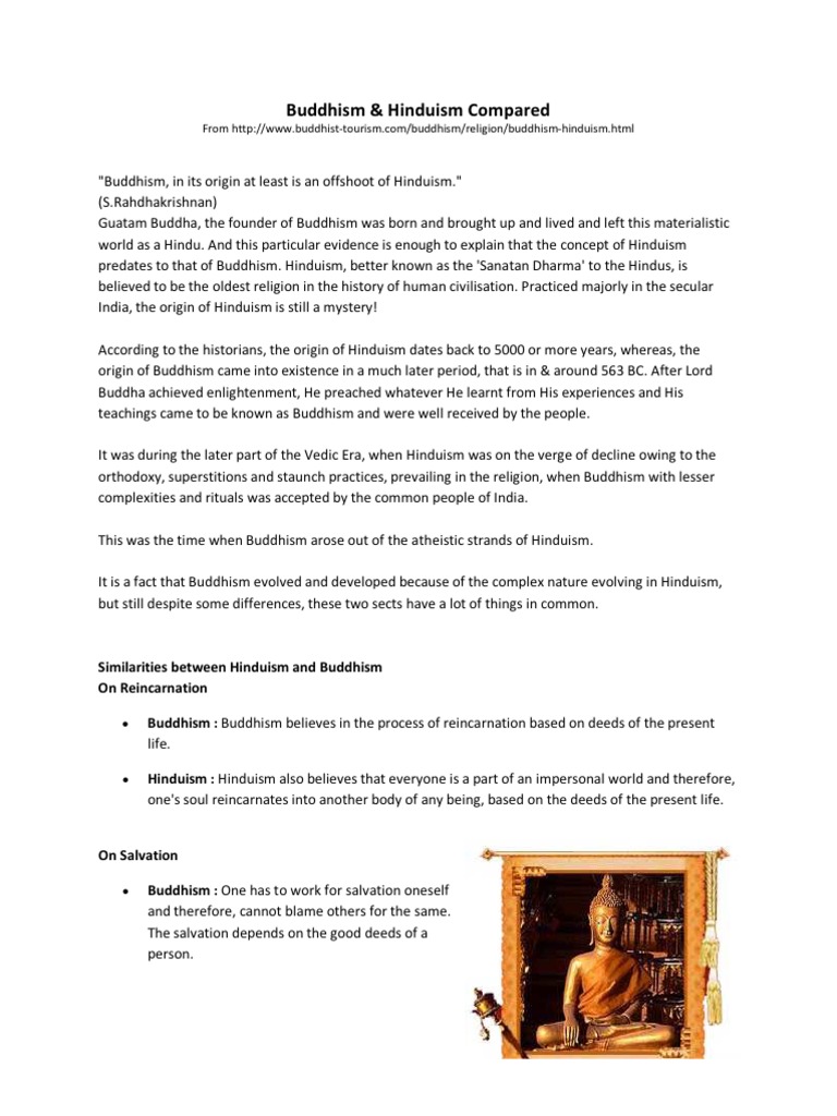 Buddhism and Hinduism Compared | PDF | Moksha | Yoga