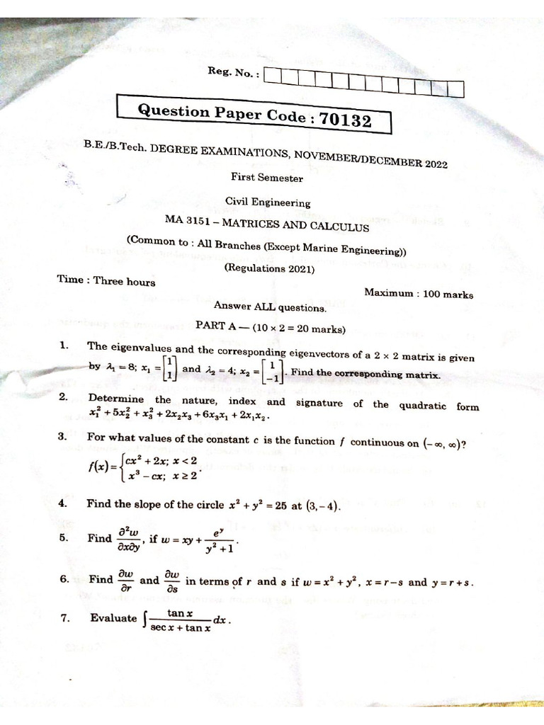 R 21 (3) MA3151-Mat Cal-Nov Dec 2022 B | PDF