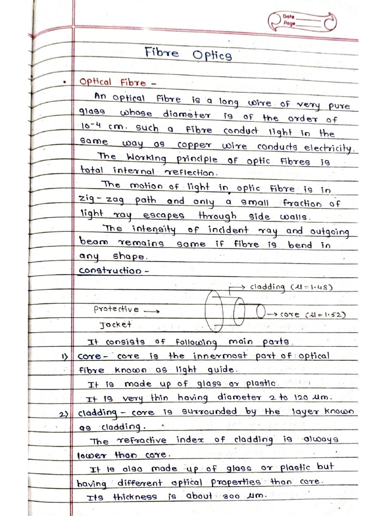 Optic Fibre - Notes | PDF