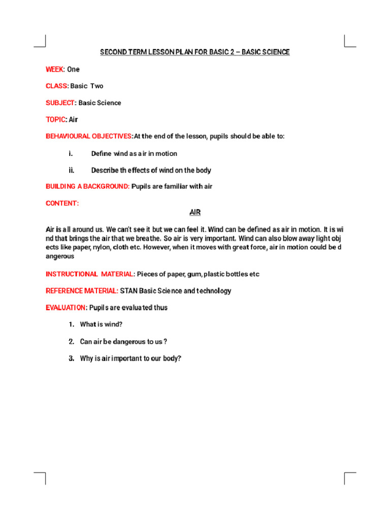 PRY 2 Basic Science 2nd Term - Phoenix | PDF