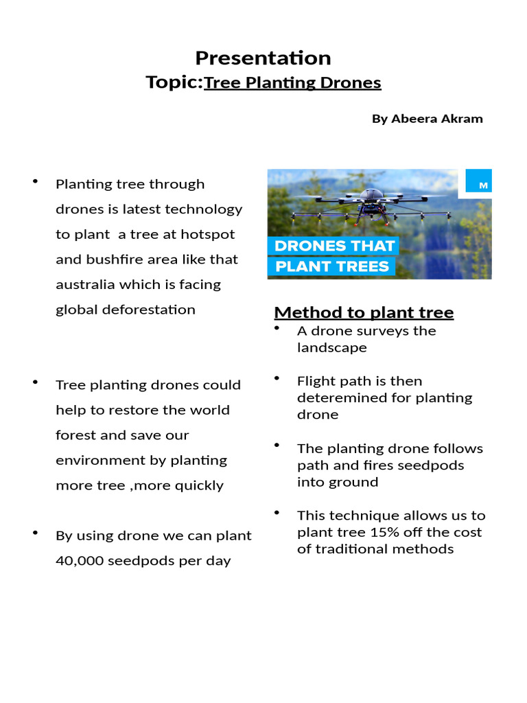 Abeera Akram Persentation Tree Planting Drones | PDF