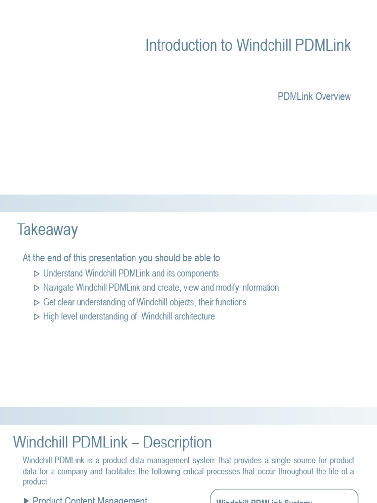 01 - Introduction to Windchill PDMLink - Intro | PDF | Product Lifecycle | Computer Aided Design
