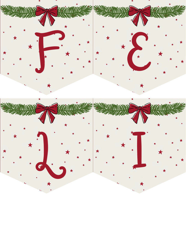 Documento A4 Banderines Feliz Navidad Minimalista Rojo y Dorado.pdf | PDF