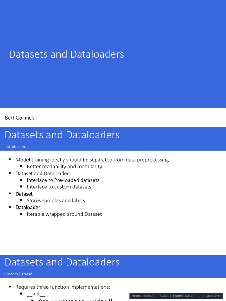 DatasetsDataloaders | PDF