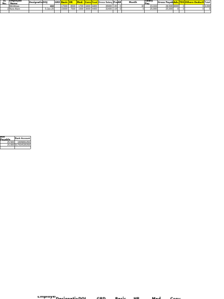 Staff Salary Sheet Feb-2024 | PDF