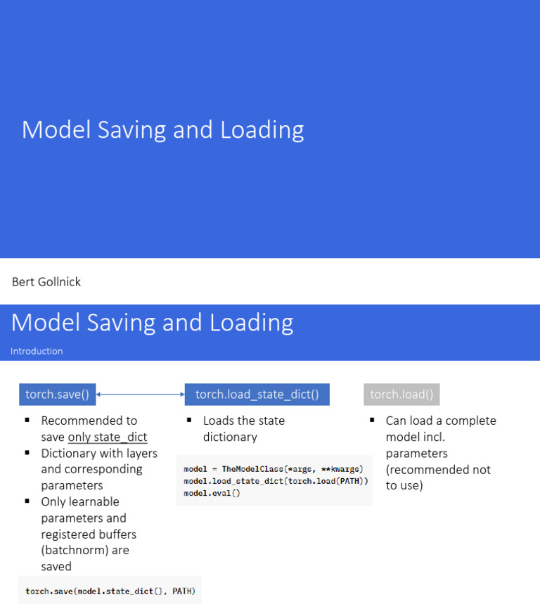Model Saving and Loading in PyTorch | PDF