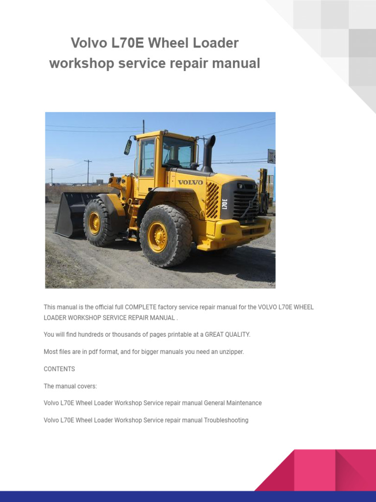 VOLVO L70e | PDF