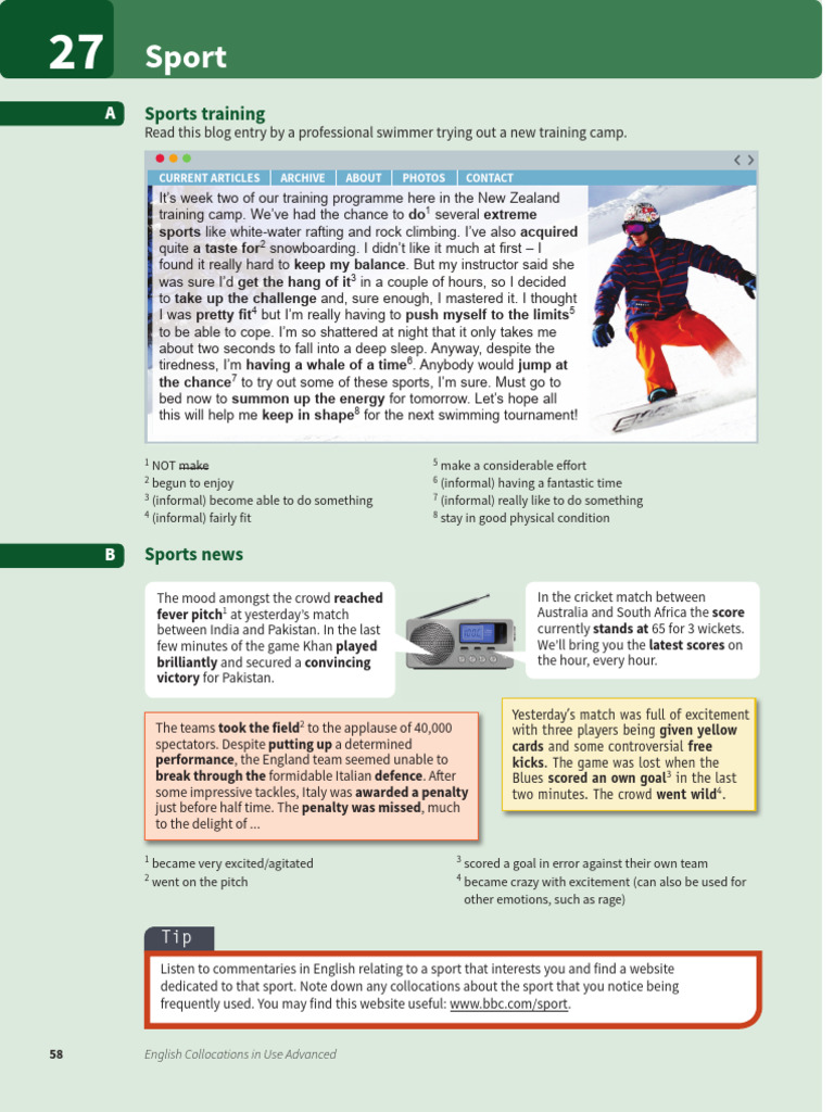 Sport_Advanced_Collocations | PDF | Sports