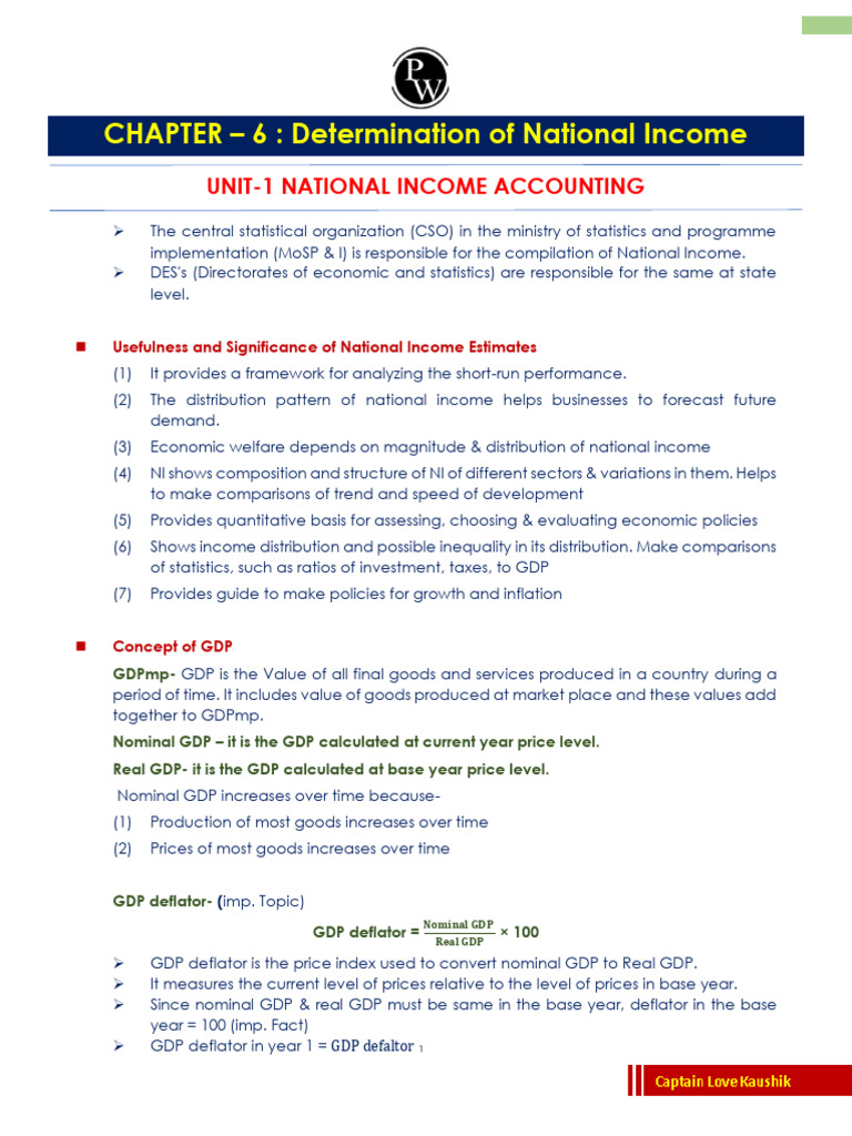 Determination of National Income | PDF | Gross Domestic Product ...